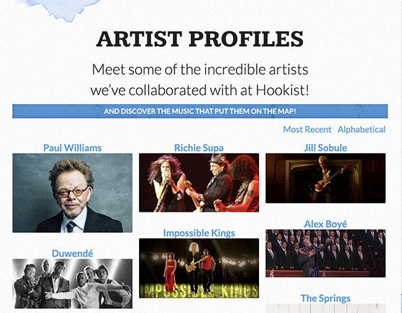 ARTIST PROFILES • Hookist